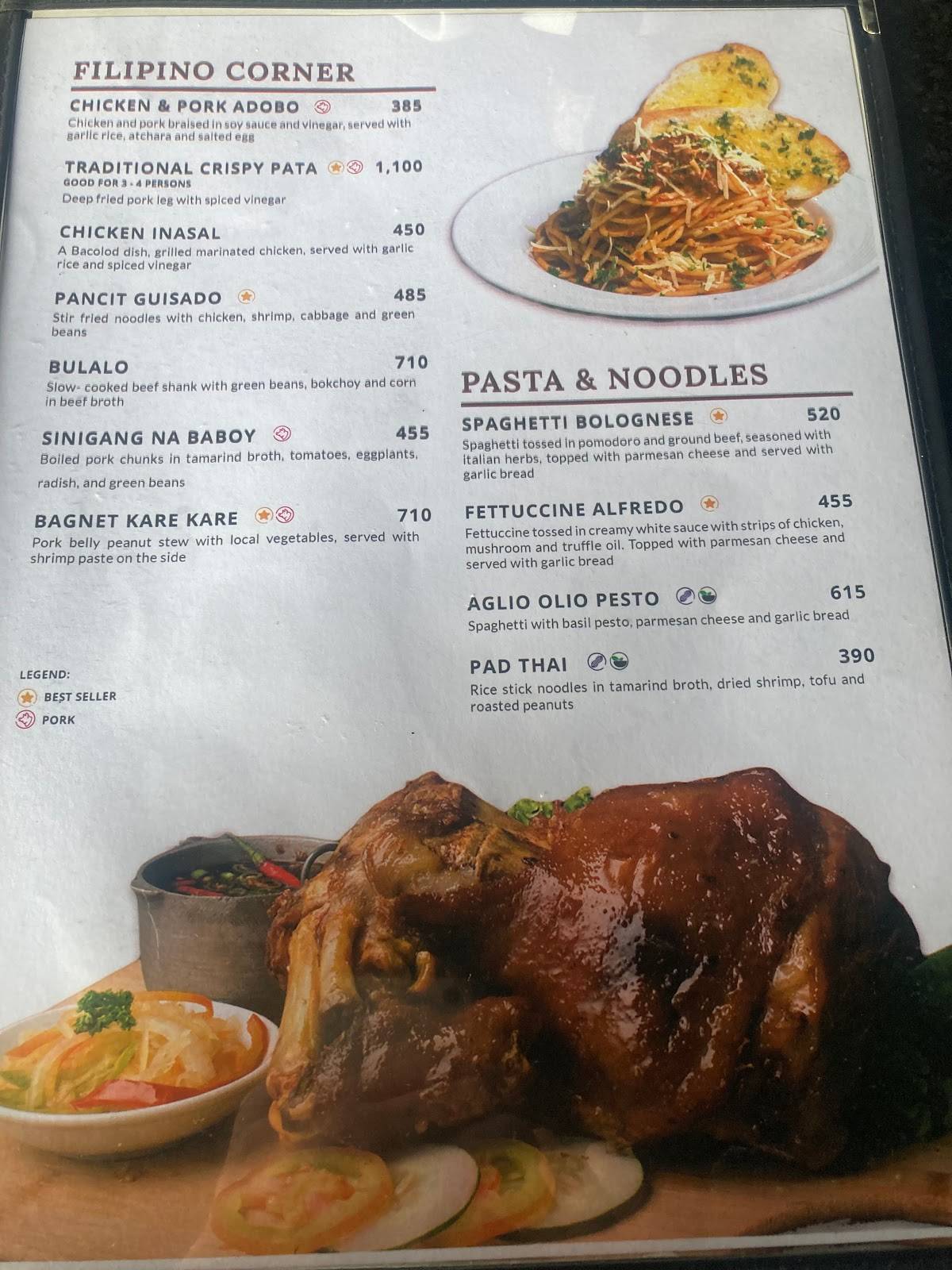 Menu at Firefly Roofdeck Restaurant, Makati, Makati