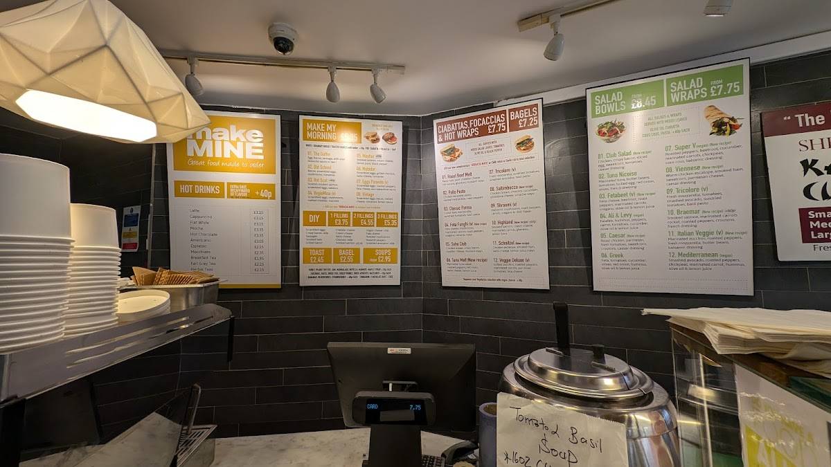 Menu at Make Mine cafe, London, 86 Dean St