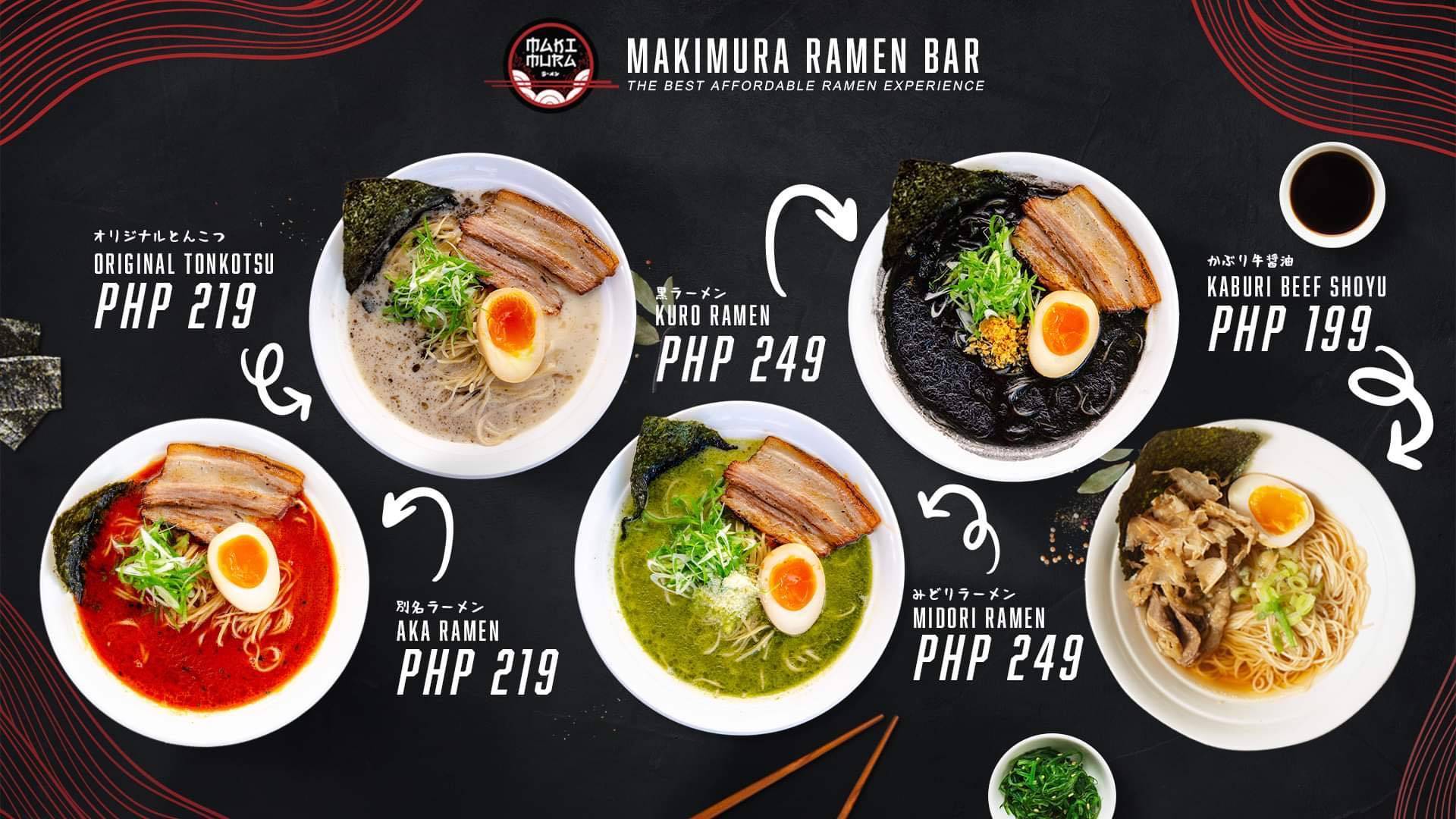Menu at Makimura Ramen Bar, Angeles, Tinio Building