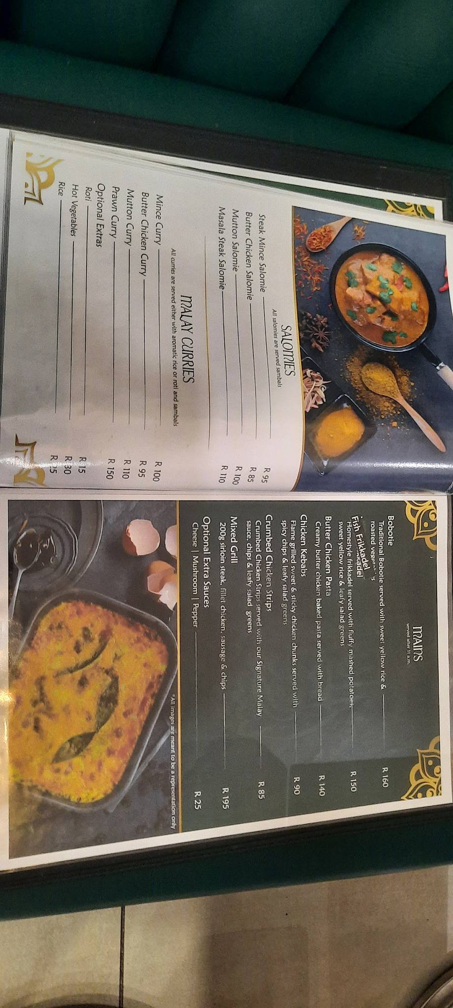 Speisekarte von Malay Kitchen restaurant, Kapstadt