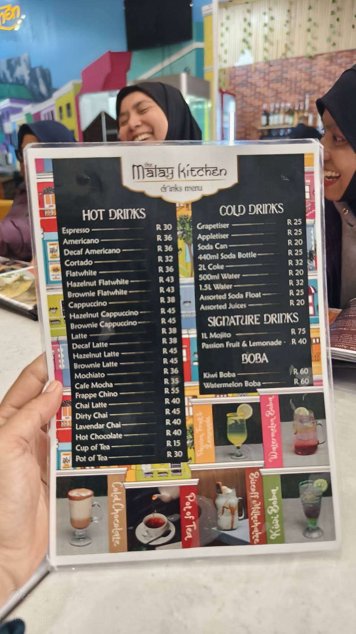 Menu at Malay Kitchen restaurant, Cape Town