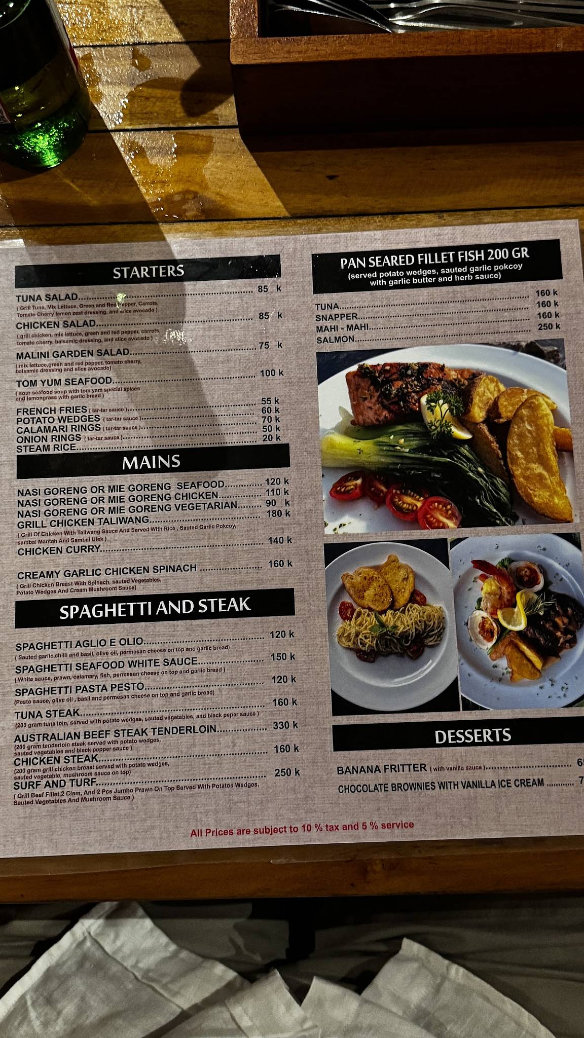 Menu at Malini Uluwatu - SEAFOOD & SUNSET restaurant, Pecatu
