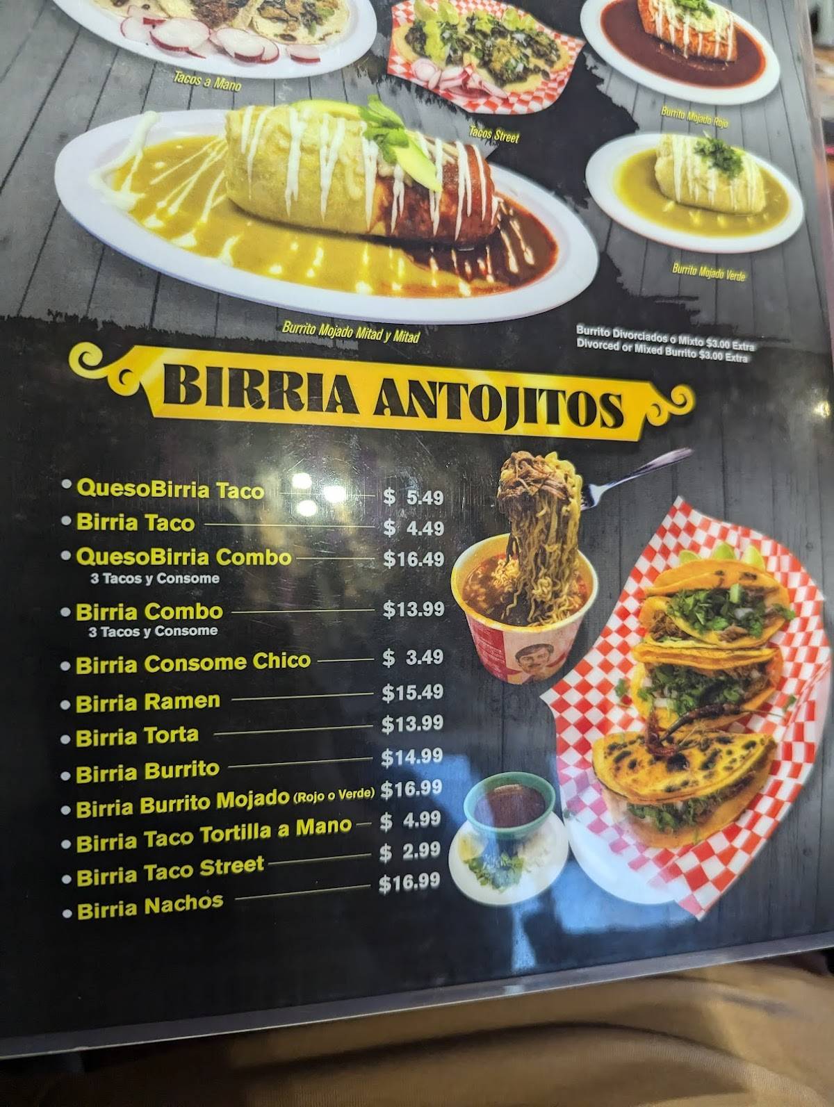 Menu at Mami Felipa Cocina Mexicana restaurant, Whittier