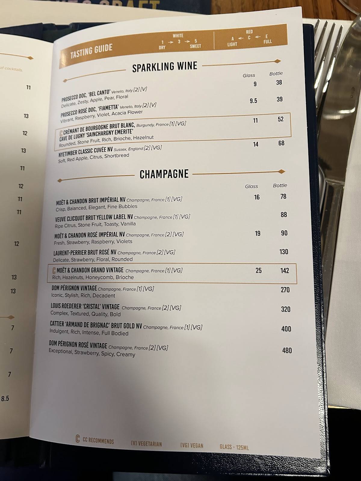 Menu at The Cut & Craft Manchester restaurant, Manchester
