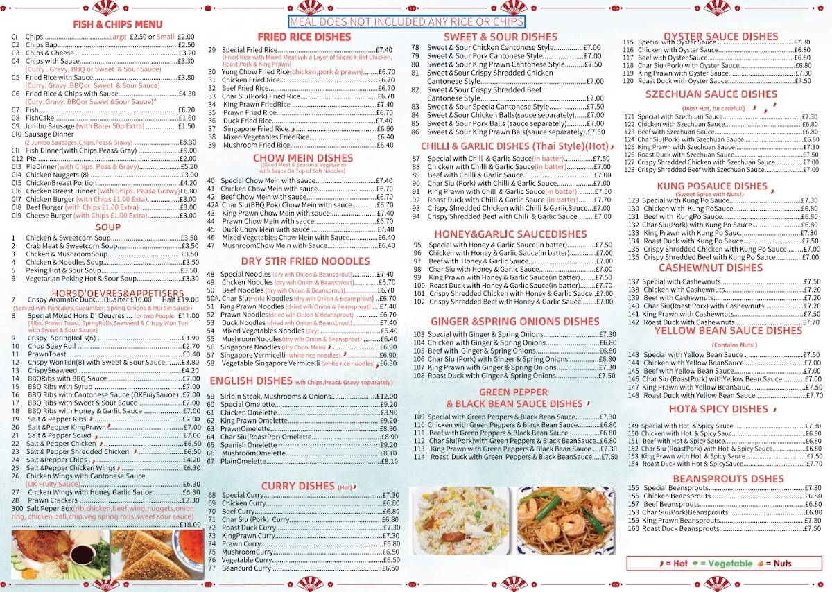 Menu at Mandarin Kitchen fast food, Saint Asaph