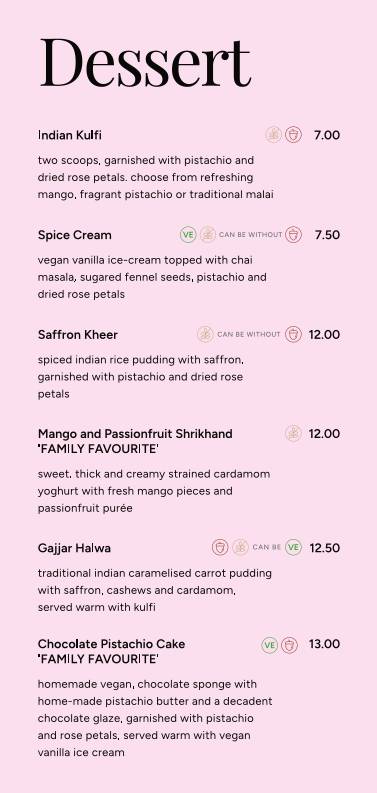 Menu at Mango Restaurant, Wetherby