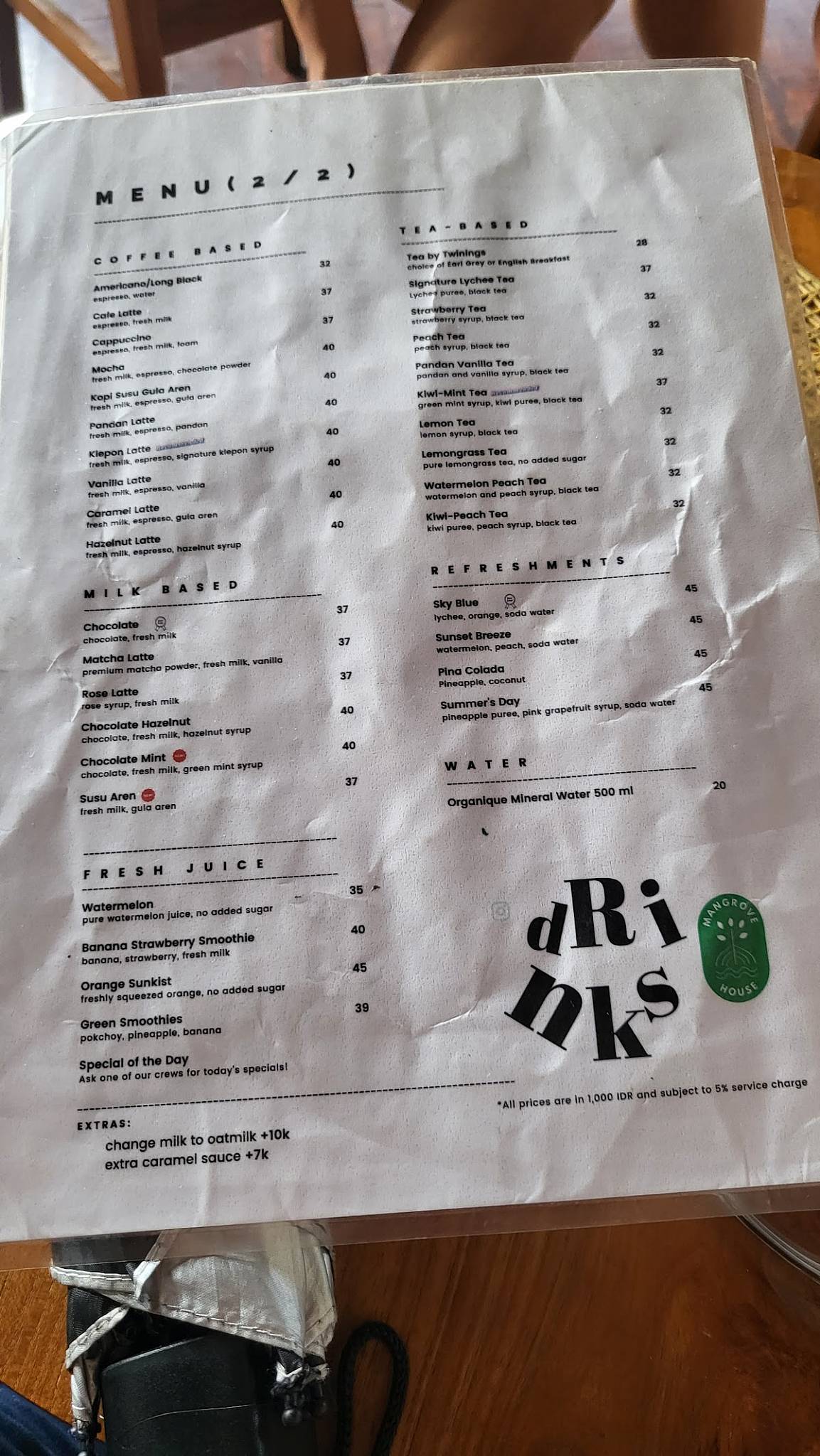 Carta de Mangrove House Cafe, North Jakarta