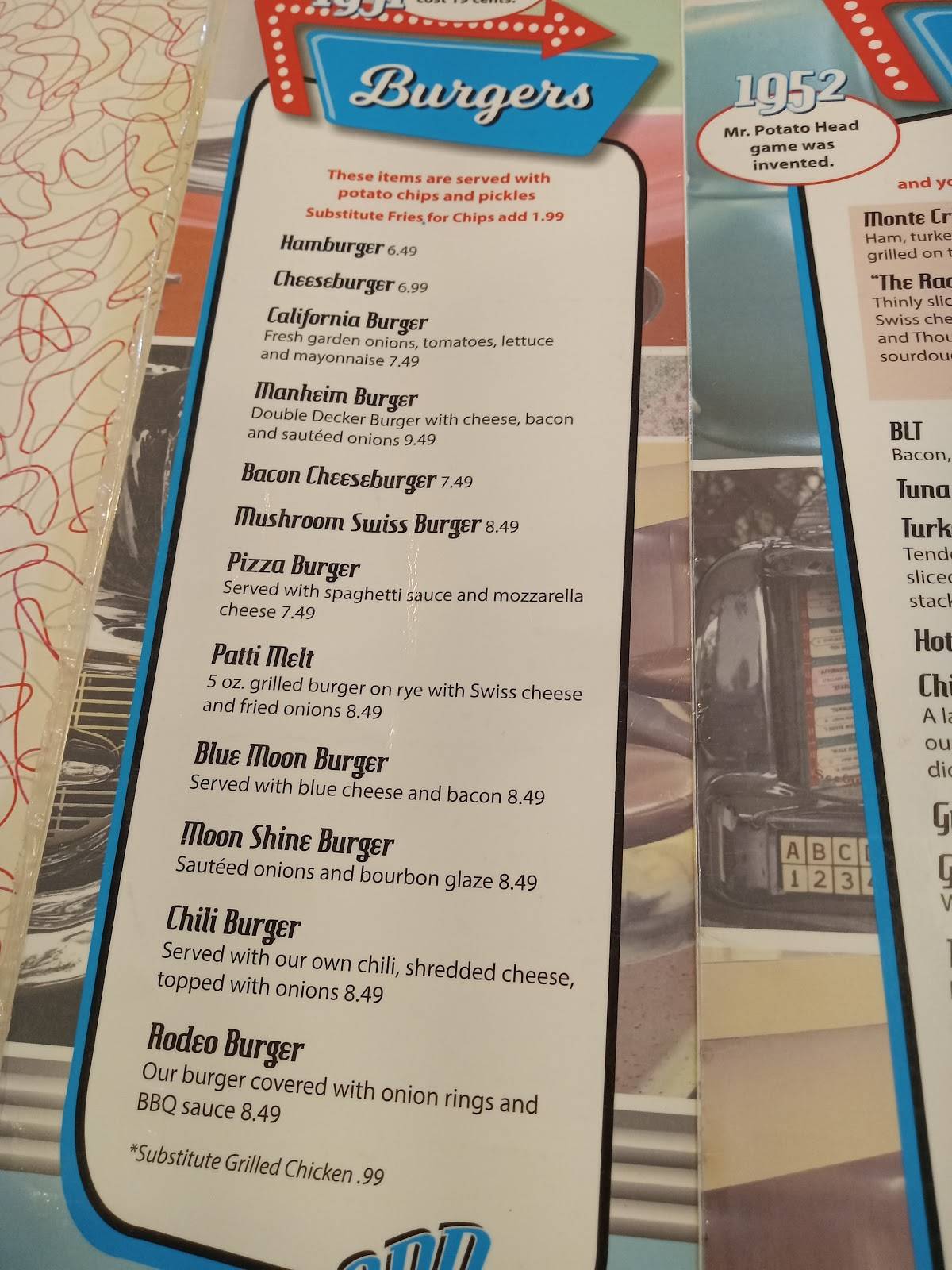 Menu at Manheim Diner restaurant, Schuylkill Haven, PA-61