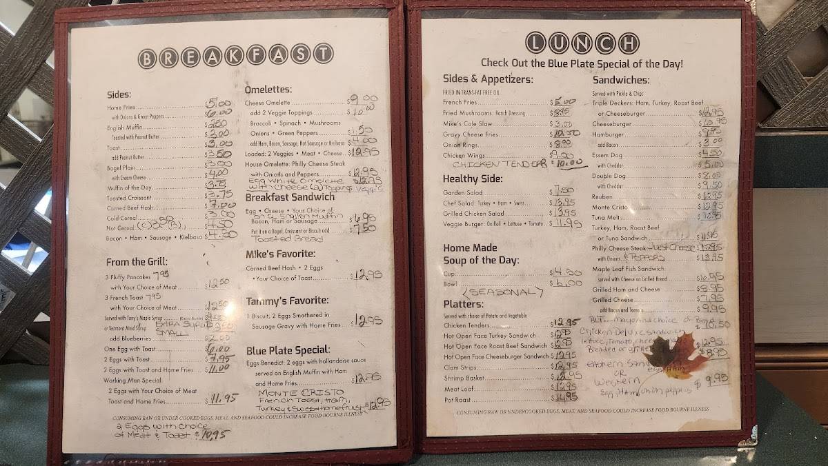 Menu at Maple Leaf Diner restaurant, Londonderry