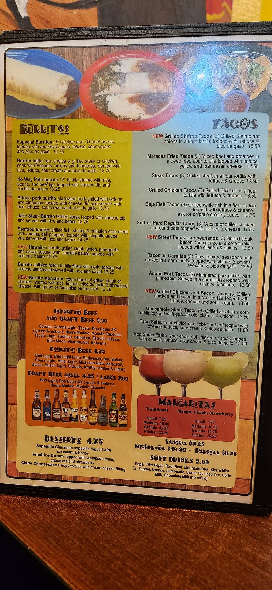 Menu at Maracas restaurant, New Melle