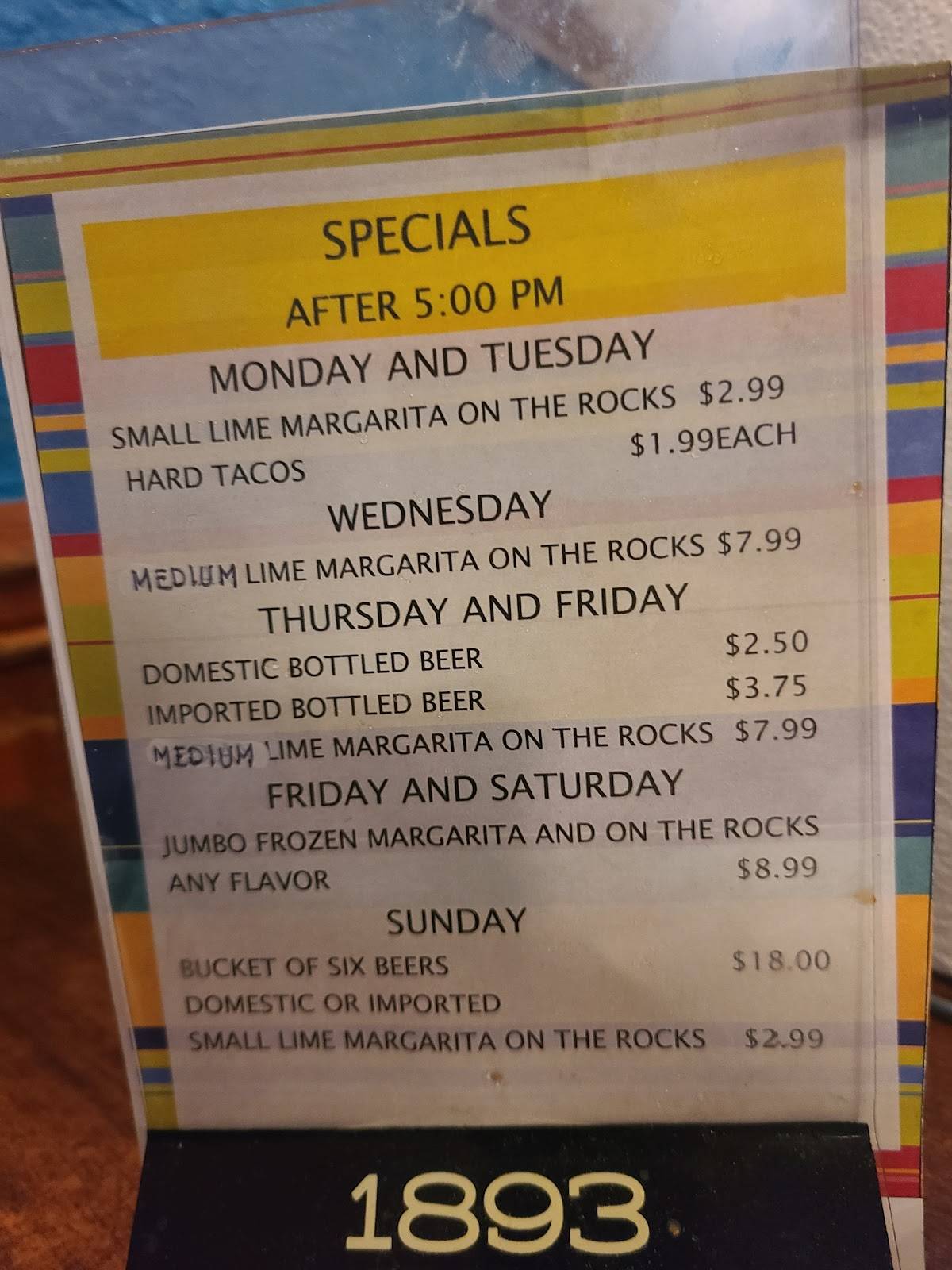 Menu at Maracas restaurant, New Melle