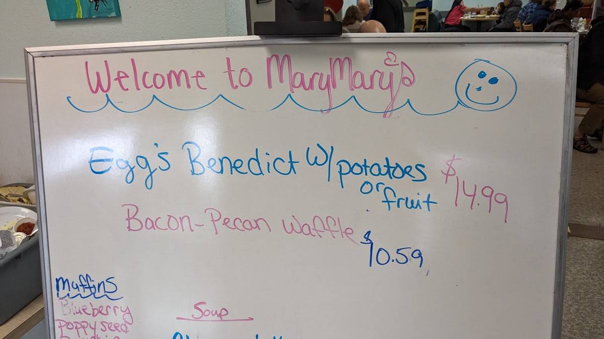 Menu at Mary Mary's Cafe, Spanaway