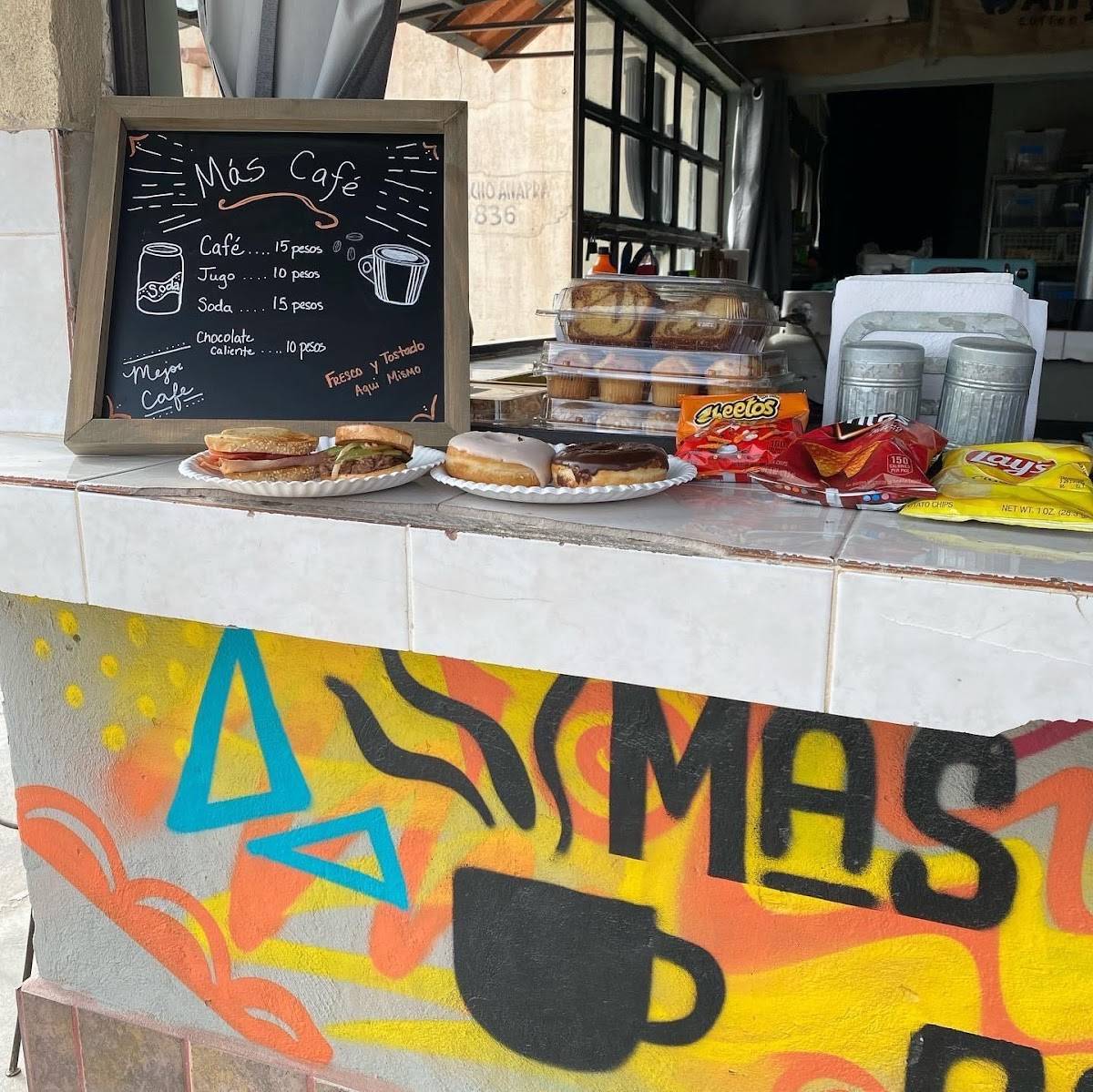 Menu at Más Café, Ciudad Juarez