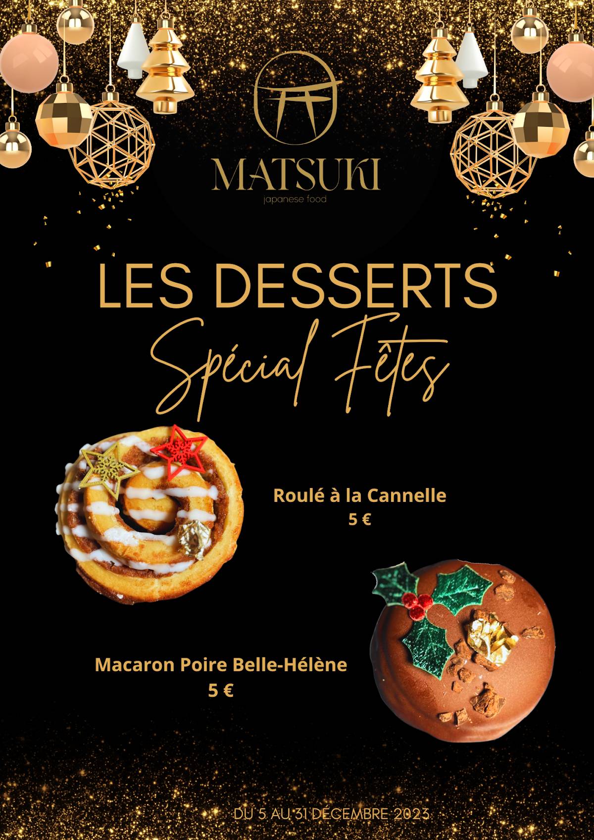 Menu au Matsuki Shop Mimizan, Mimizan
