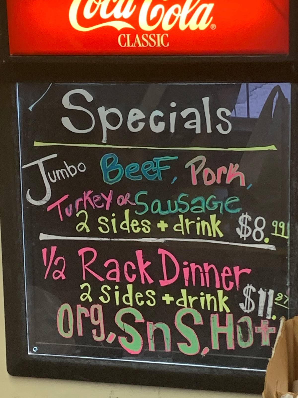 Menu at Smoke Shack Bar-B-Q, Maumelle