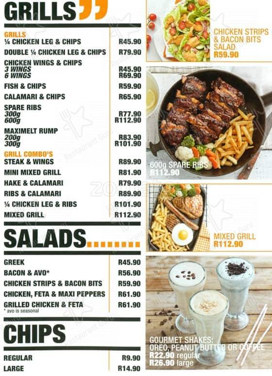 Menu at Maxis restaurant, La Lucia, Ground Floor