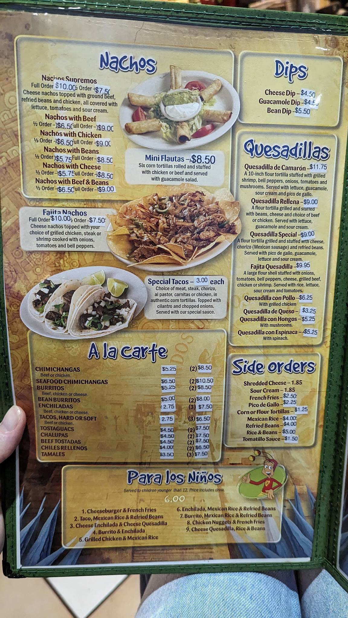Menu at Rio Grande restaurant, Mayfield