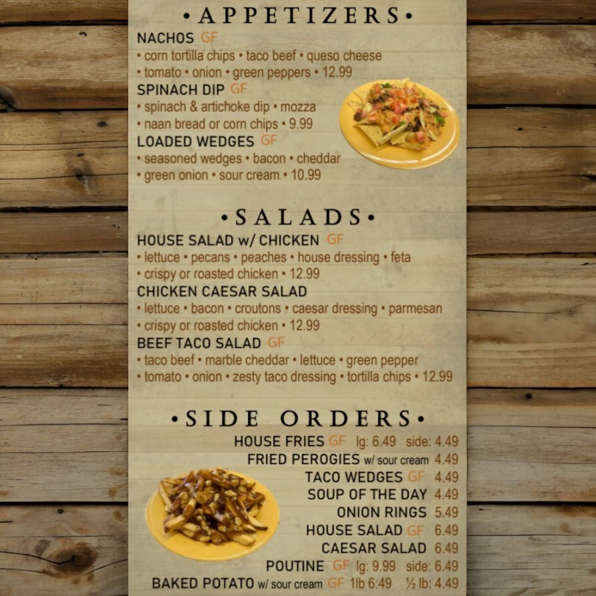 Menu at McGee's Original Grill restaurant, Carman
