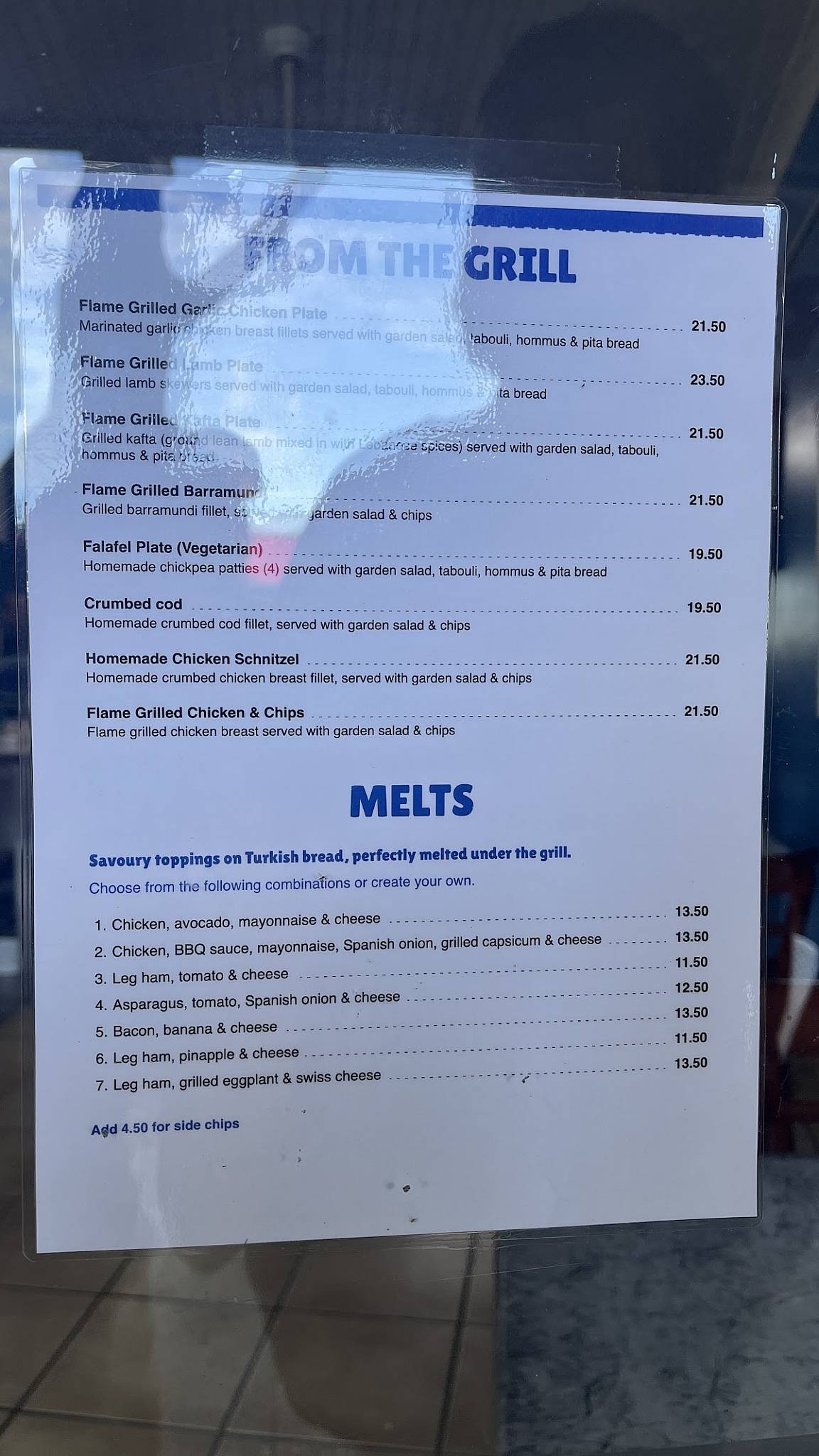 Menu at Mediterranean Flames Cafe, Holland Park West