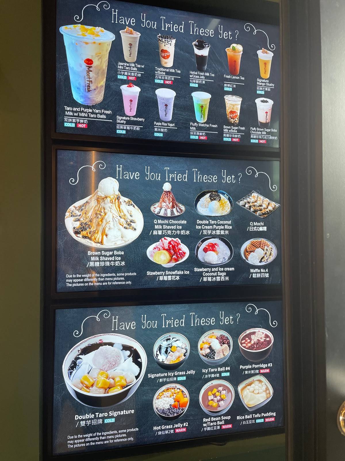 Carta del postres Meet Fresh, Glen Waverley