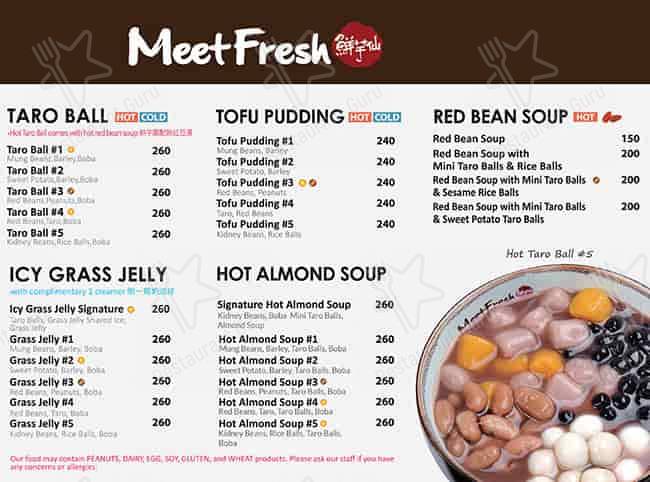 Menu at Meet Fresh restaurant, Mandaluyong