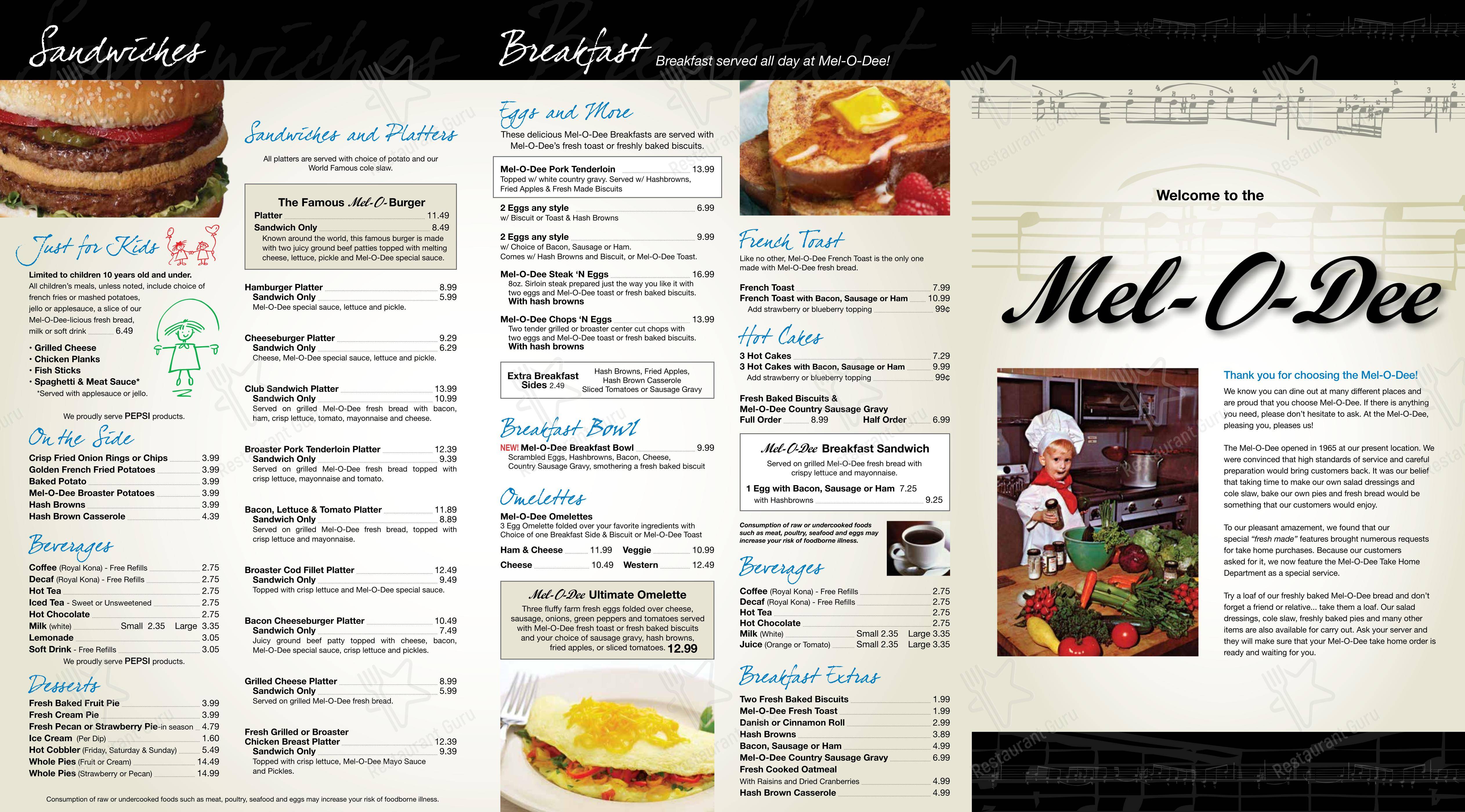 Menu at Mel-O-Dee Restaurant & Catering, New Carlisle