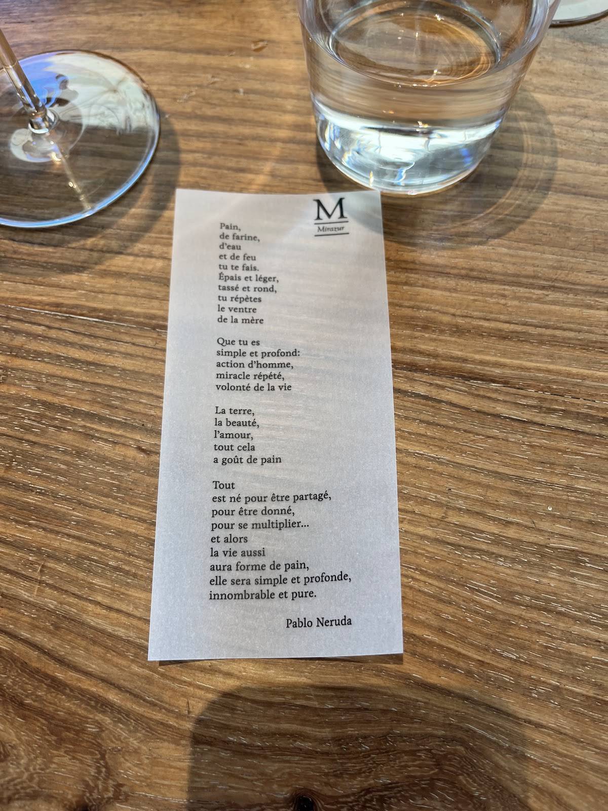 Menu at Restaurant Mirazur, Menton, 30 Av. Aristide Briand