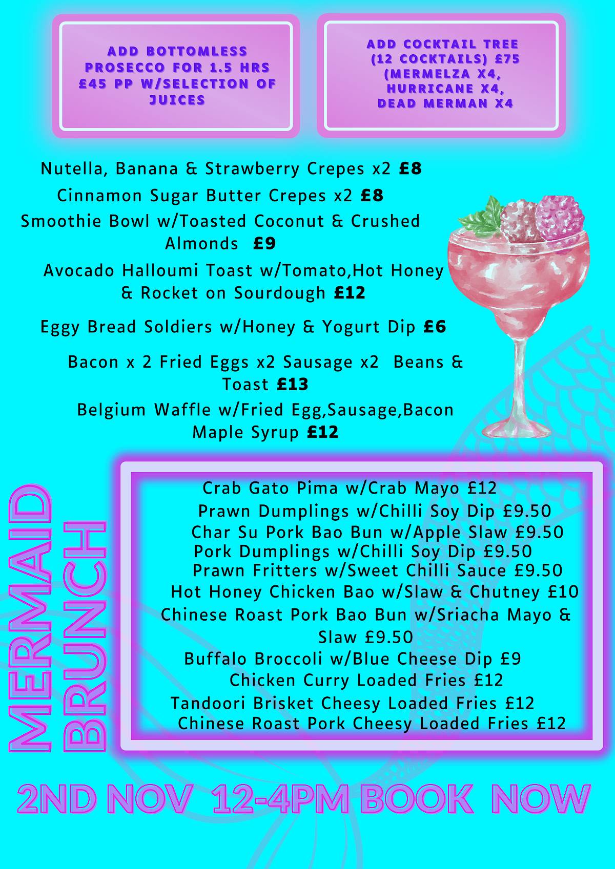 Menu at Mermaid Alley restaurant, Penzance