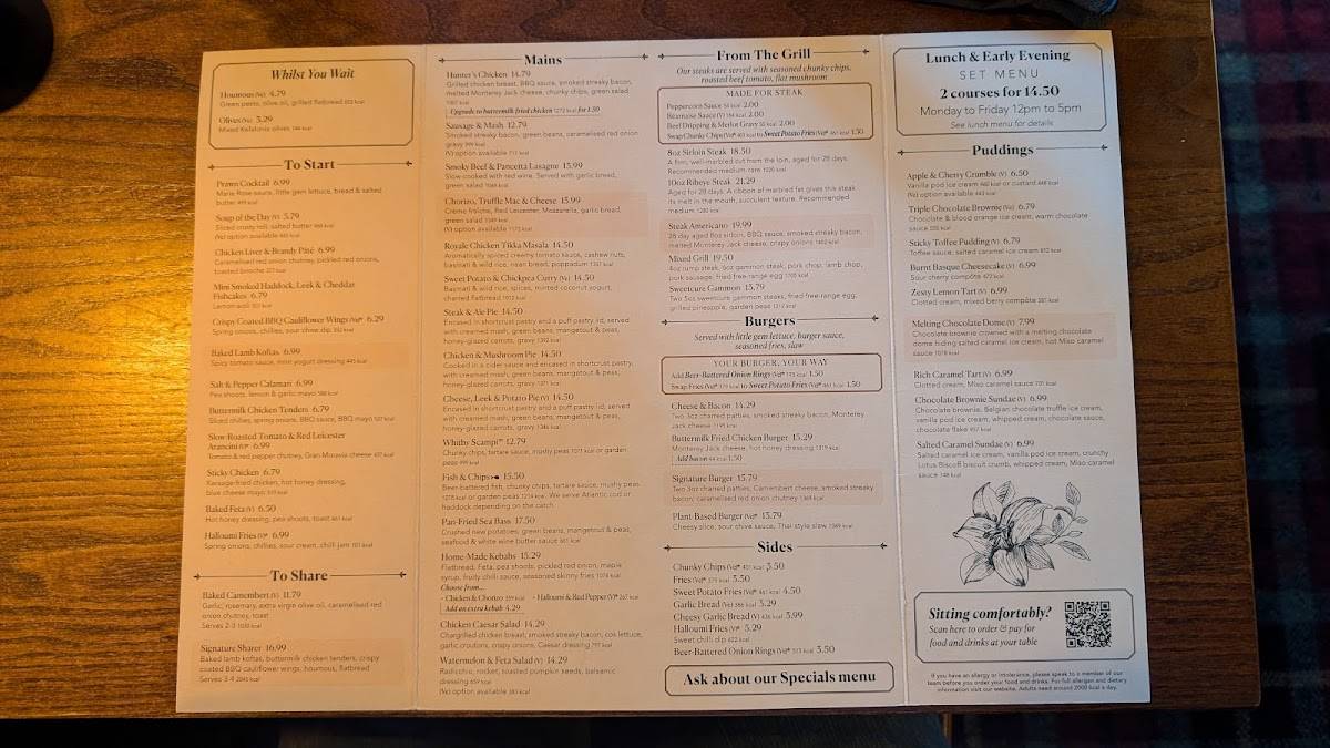 Menu at Merrie Gardens Farm pub & bar, Sandown