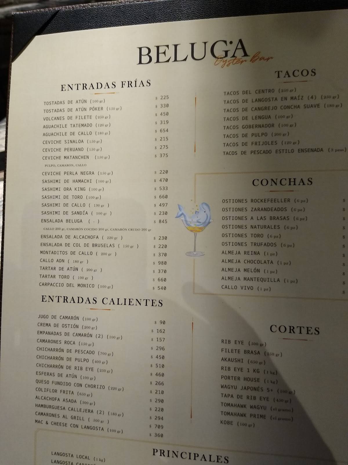 Carta del restaurante Beluga Polanco, Ciudad del México, Av. Pdte. Masaryk 120 Chapultepec ...