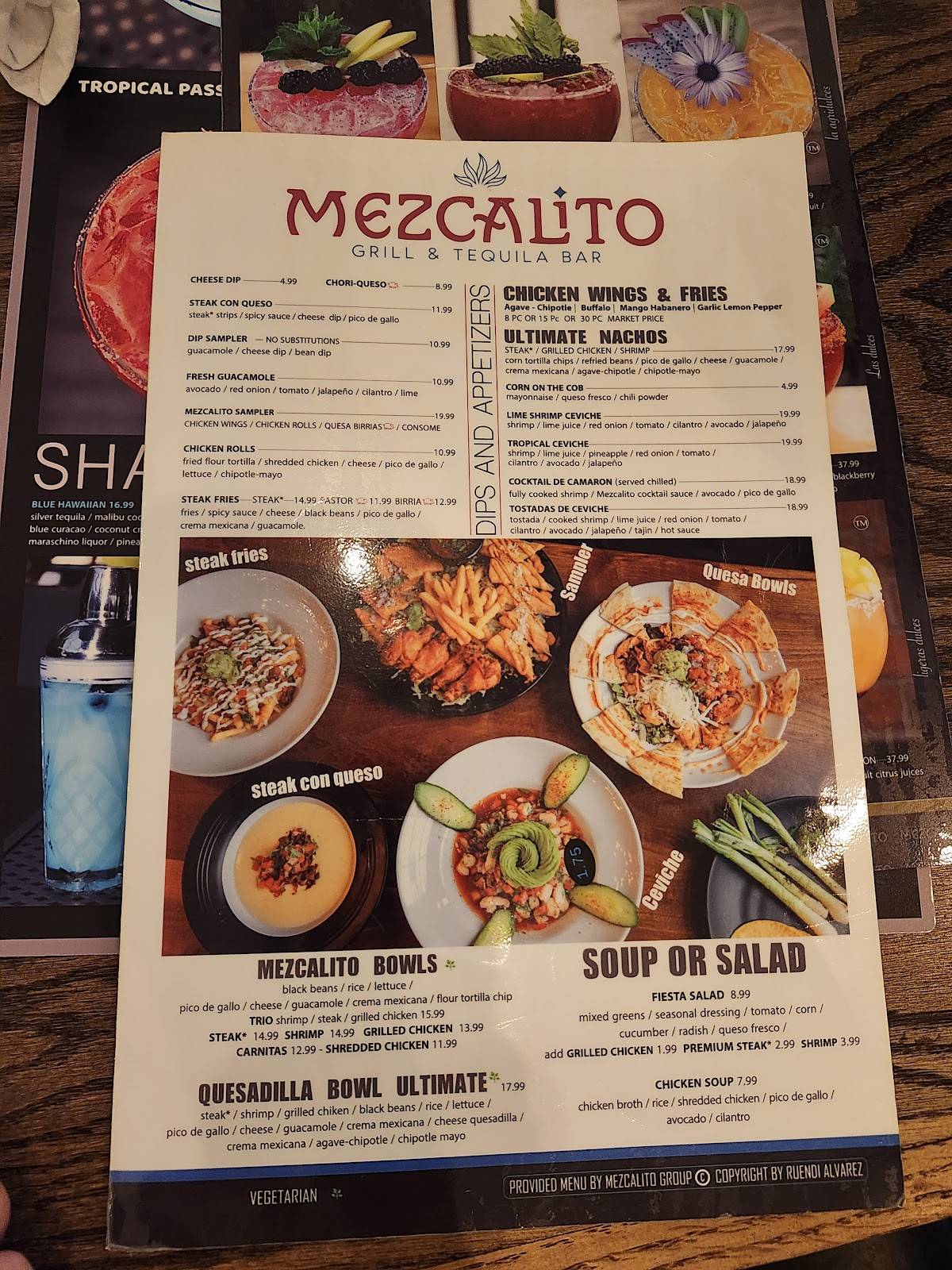 Menu at Mezcalito Clayton restaurant, Clayton