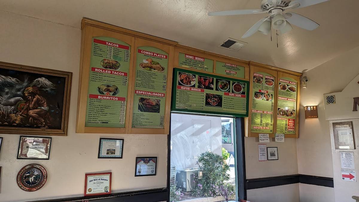 Menu at Mi Ranchito Taco Shop restaurant, Ramona, Main St