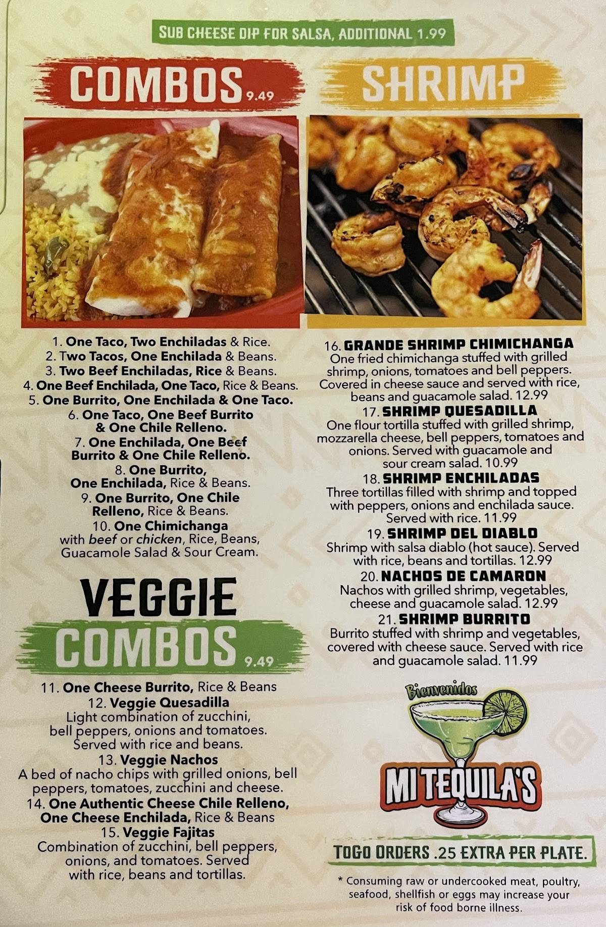 Menu at Mi Tequilas Mexican Restaurant, Fostoria