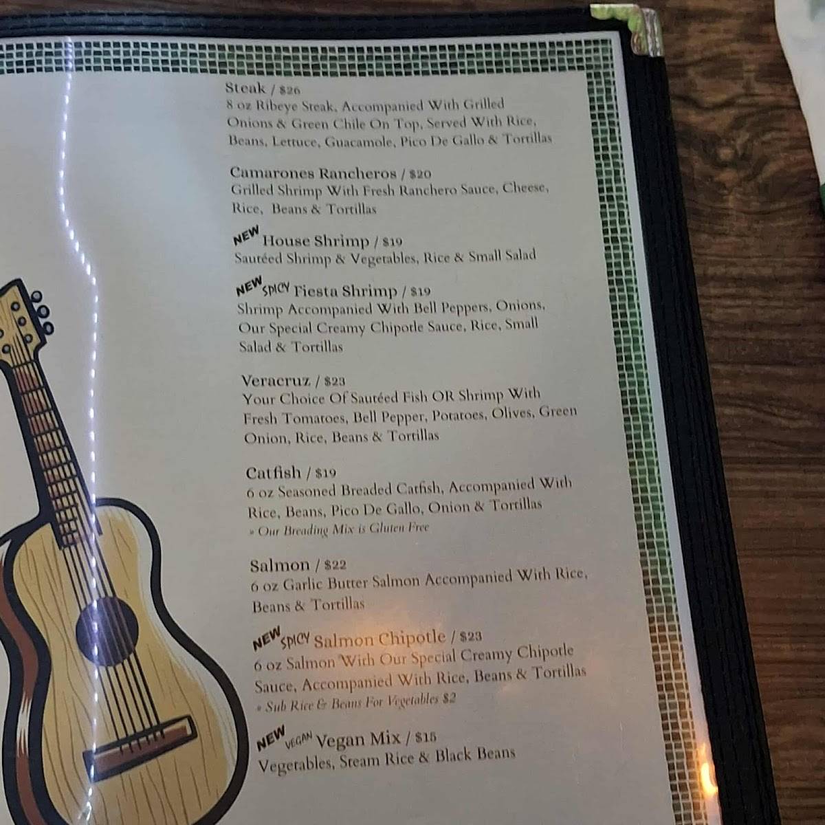 Menu at Mi Tierra Restaurant, Catalina