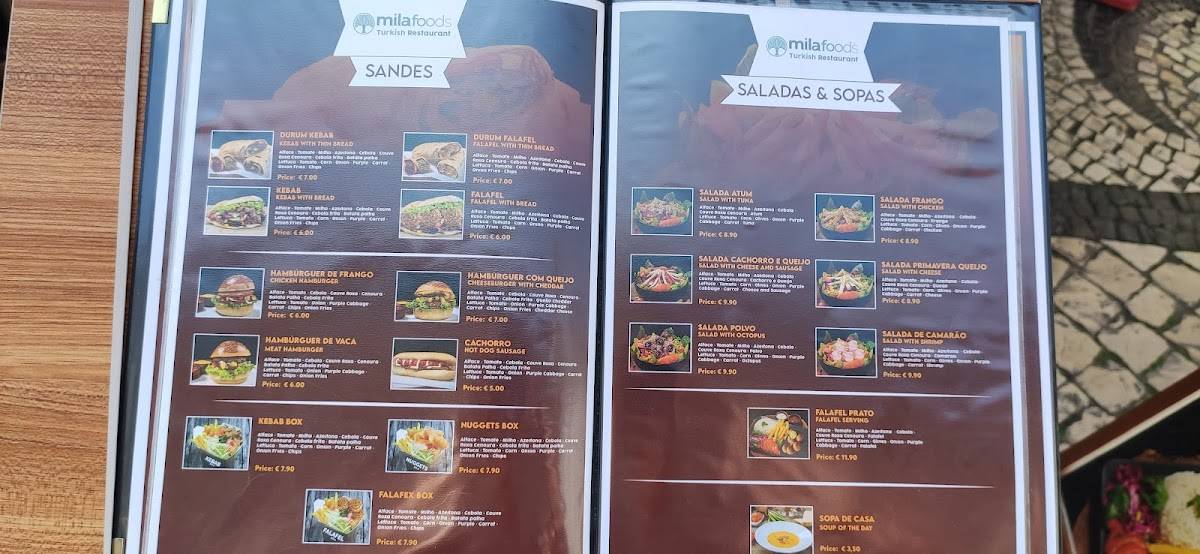 Menu at Mila Turkish Restaurant Halal, Aveiro