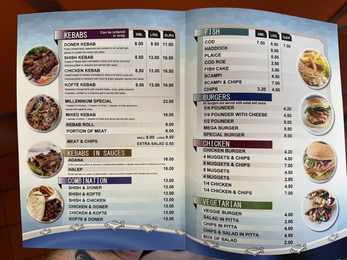 Menu at Millennium Fish Bar, Allhallows