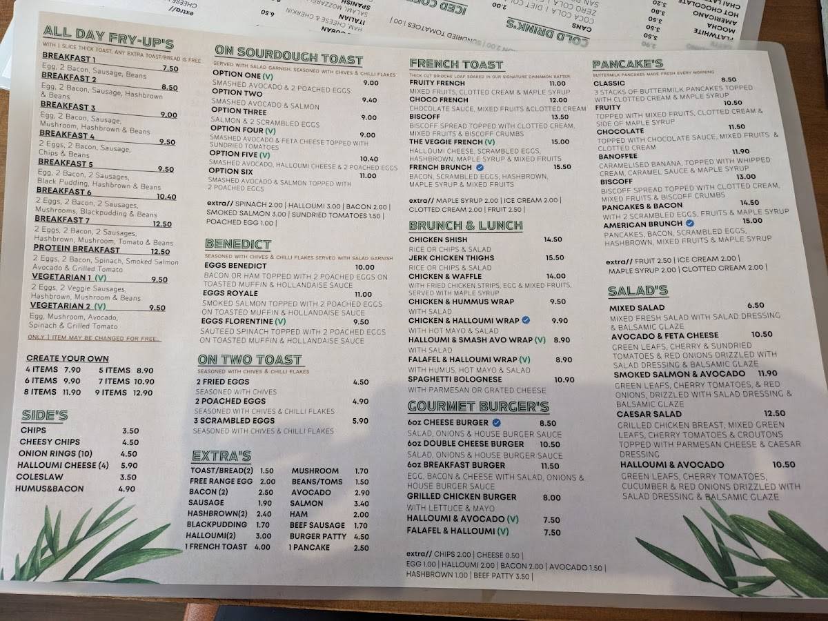 Menu at Millers Kitchen restaurant, Carshalton