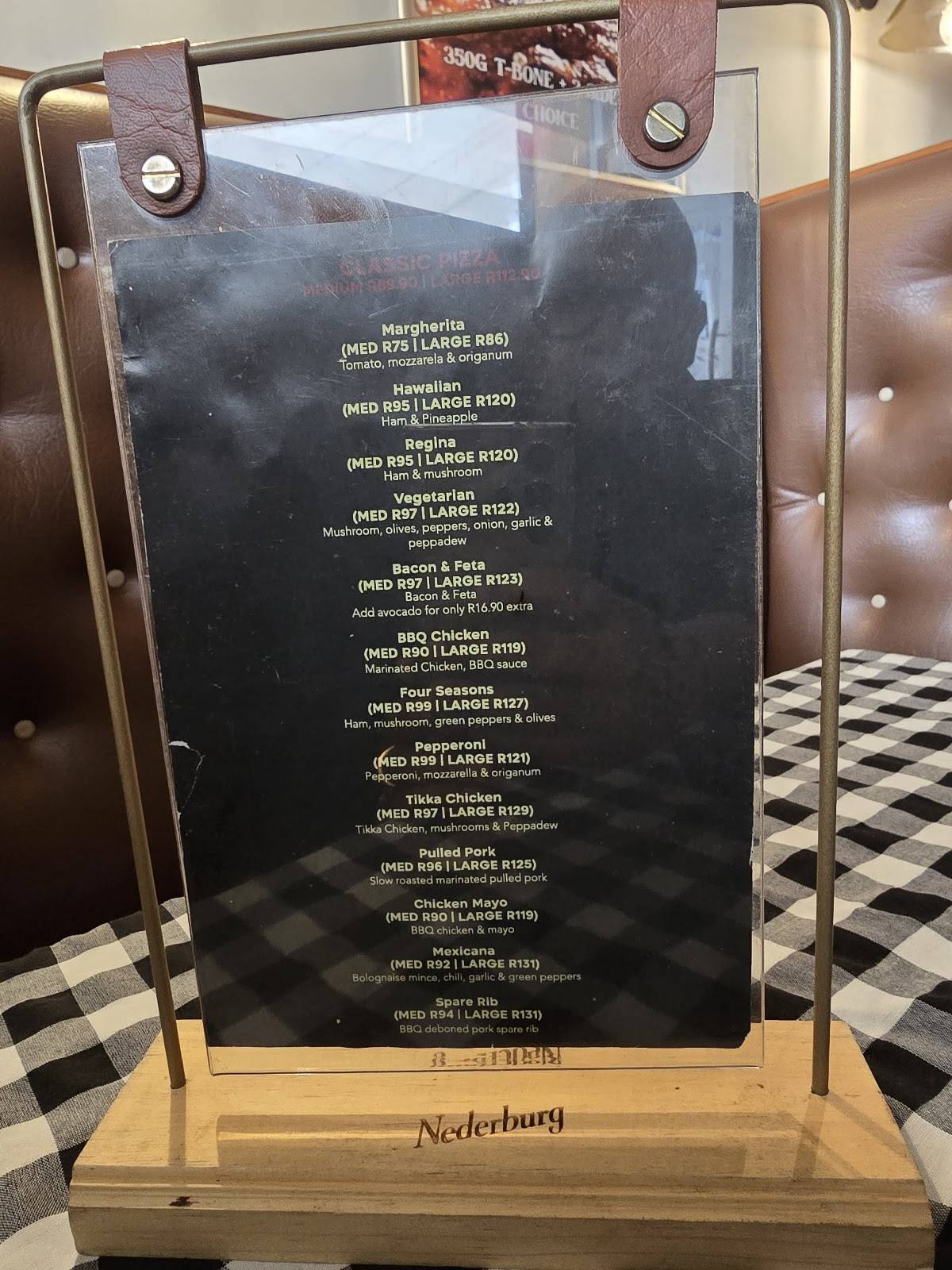 Menu at Mimmos Gateway restaurant, Umhlanga, G016