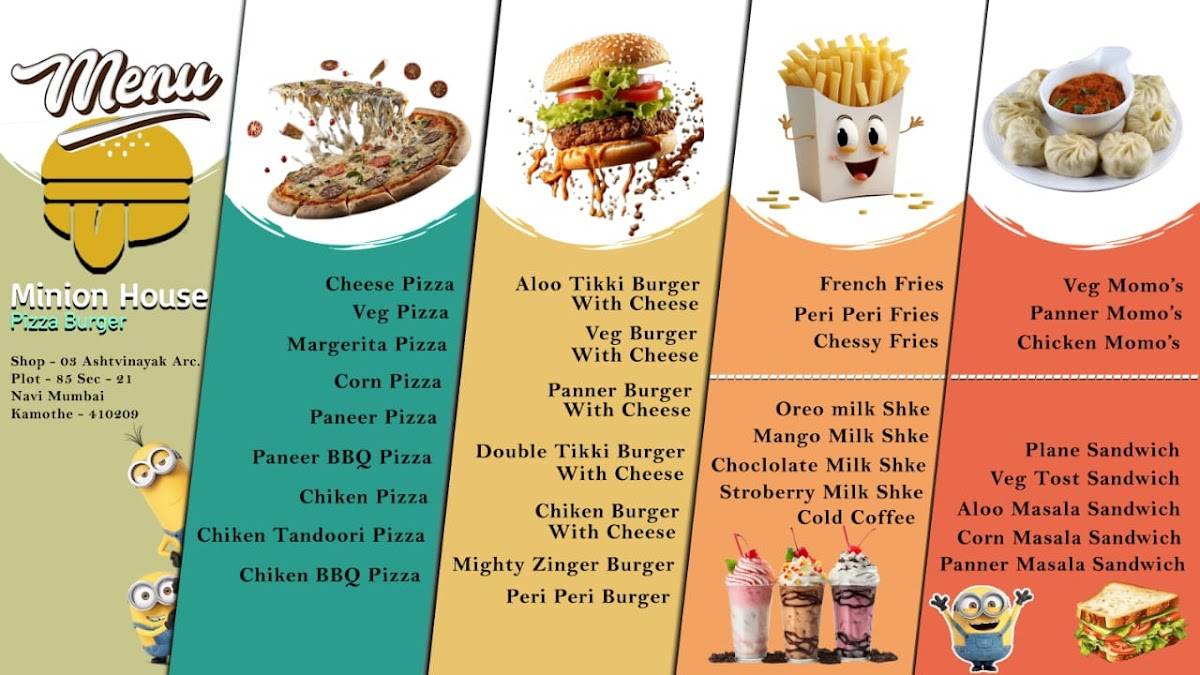 Menu at Minion House Cafe, Navi Mumbai