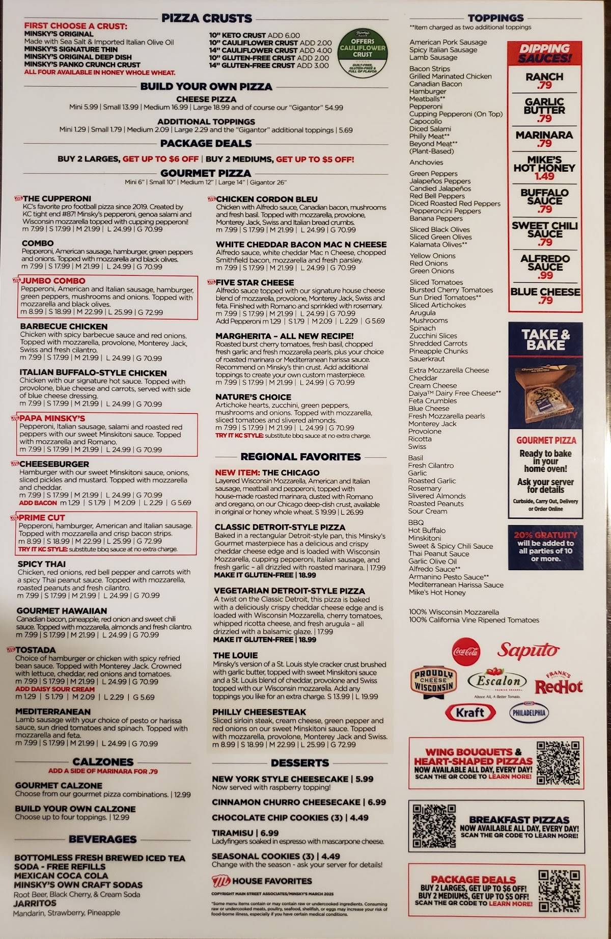 Menu at Minsky's Pizza pizzeria, Blue Springs, MO-7