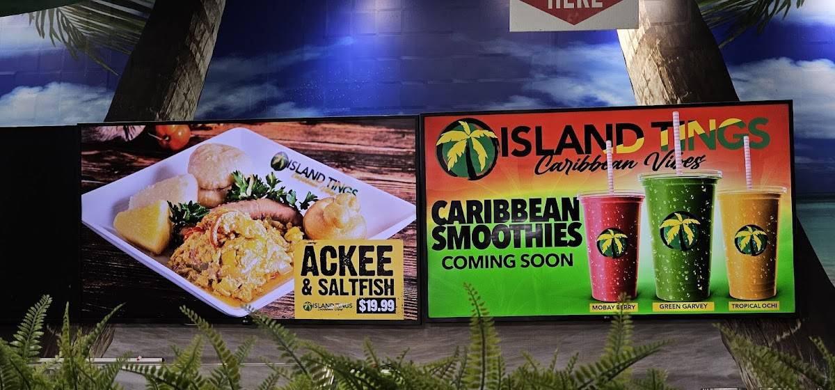 Menu at Island Tings restaurant, Miramar