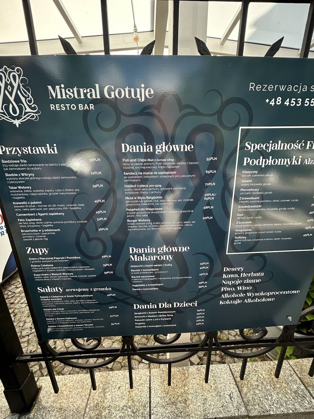 Menu at Mistral gotuje RESTO BAR, Ustka