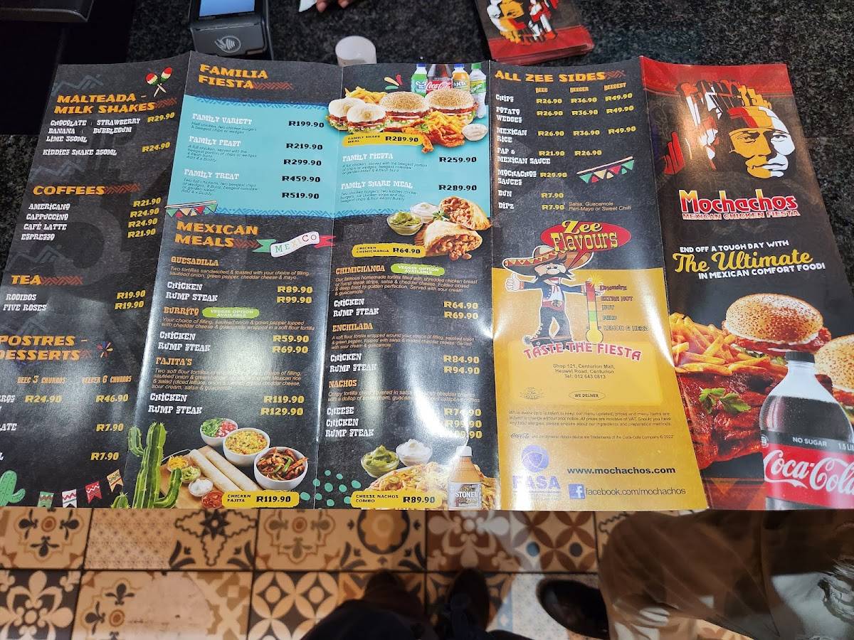 Speisekarte von Mochachos Centurion Mall restaurant, Centurion