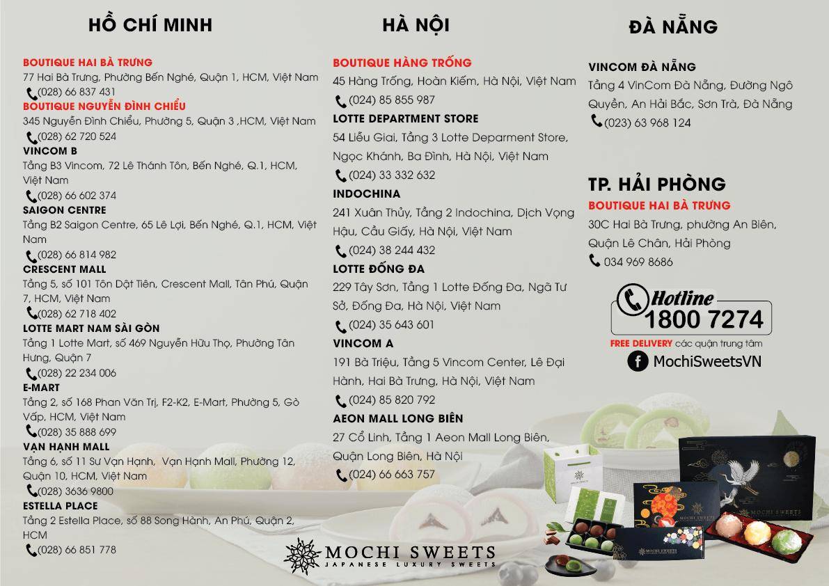 Menu at Mochi Sweets - Crescent Mall HCM desserts, Ho Chi Minh City ...