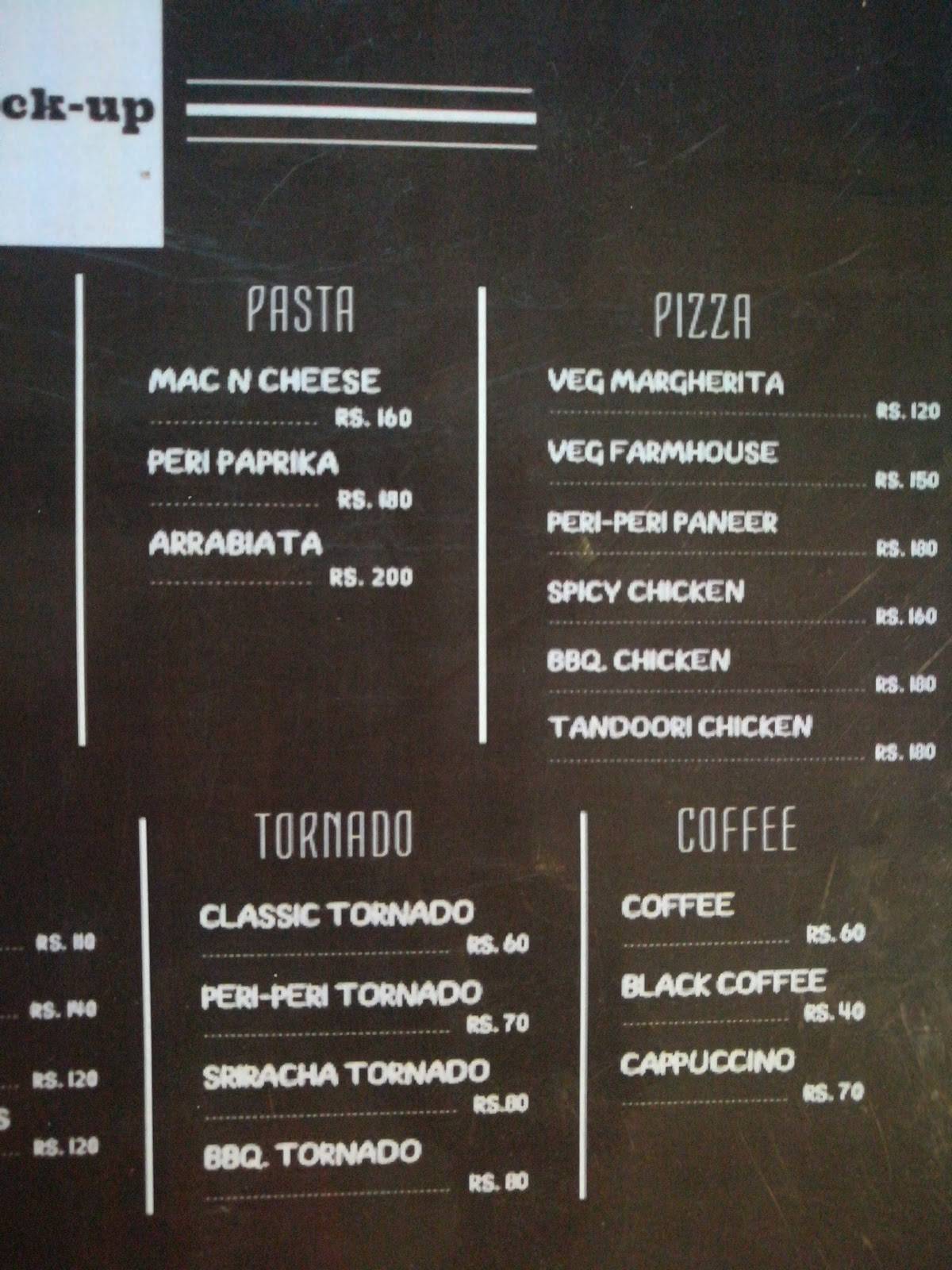 Menu at Mock-up, Mumbai