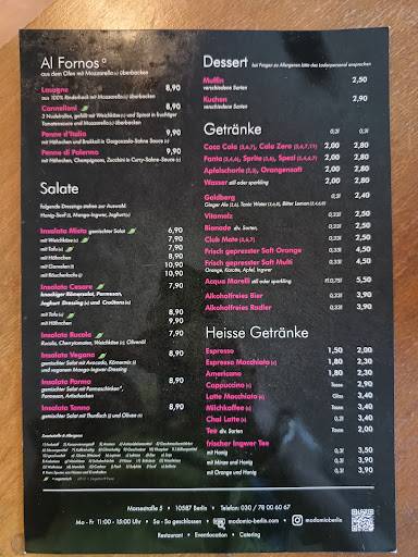 Speisekarte von Modo Mio pizza, Berlin, Morsestraße 5
