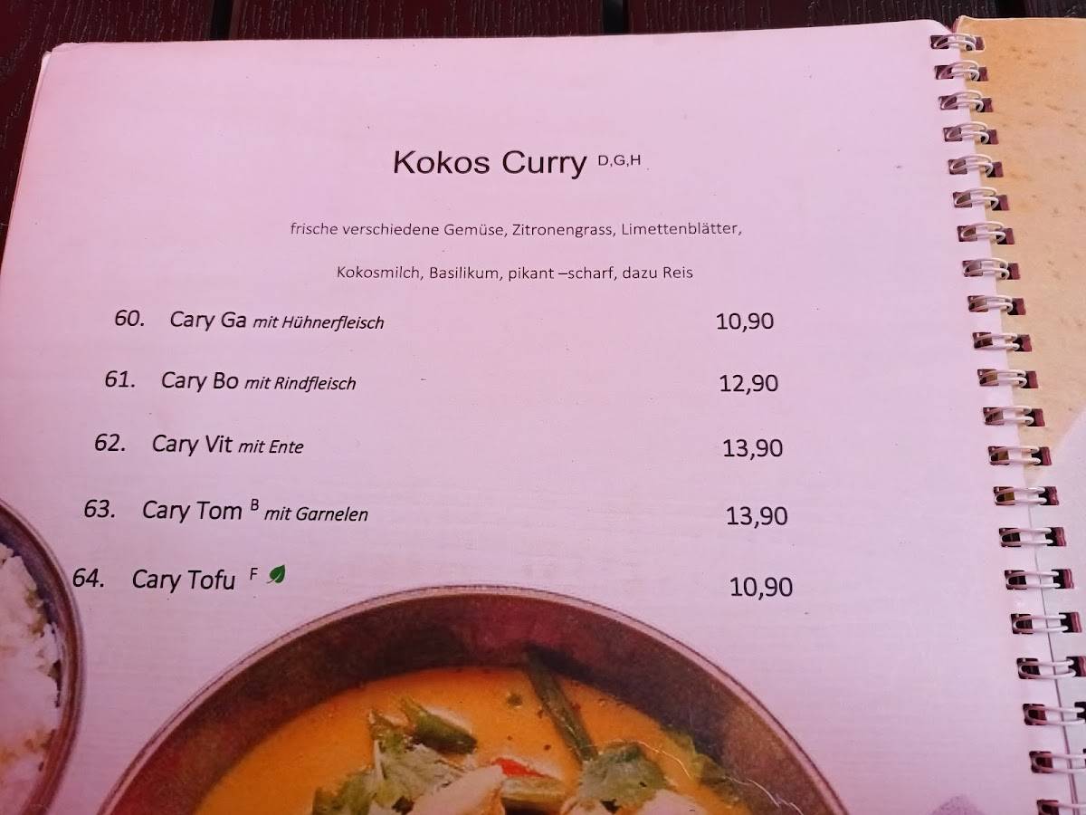 Menu at Moi Moi restaurant, Mülheim