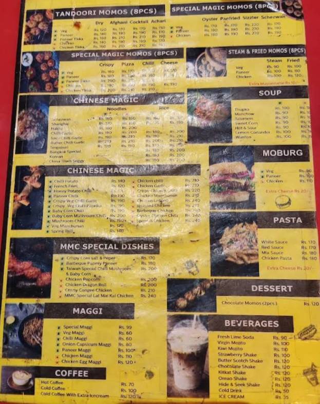Menu at Momo Magic Cafe,Ashok Rajpath, Patna