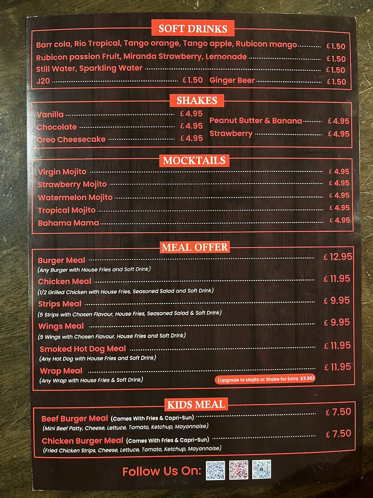 Menu at Monster Burger BBQ & Grill House Ilford, Ilford