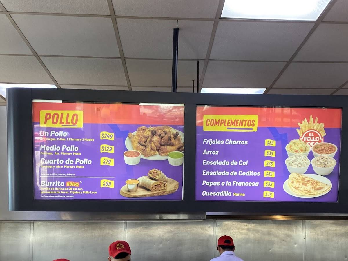 Carta del restaurante El Pollo Loco, Monterrey, Av. Ruiz Cortines 5600